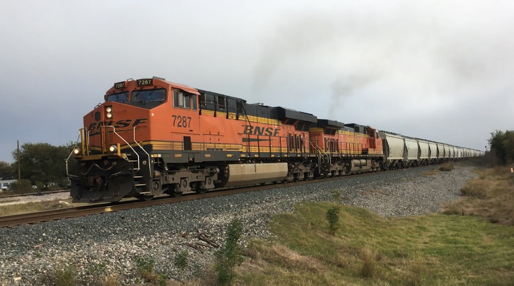 BNSF 7287 25Nov2016 SB out of CONRADS